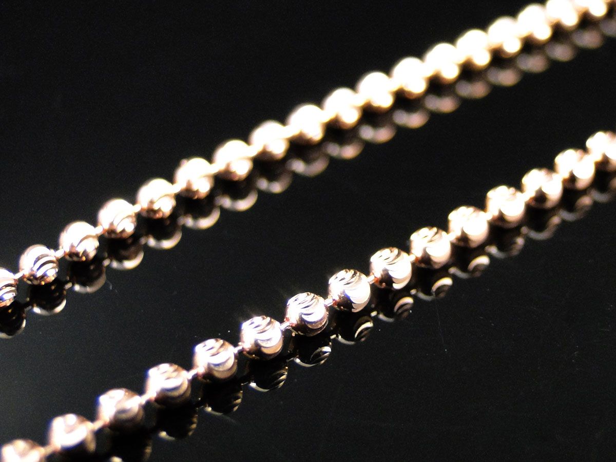 Rose Gold Franco Beaded Moon Chain Necklace (2mm 30 inch) – hsy.nyc